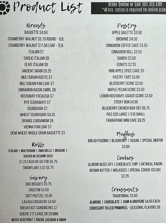 This menu isn't just a list&mdash;it's a roadmap to happiness. Reading it feels like getting a love letter from carbohydrates themselves.