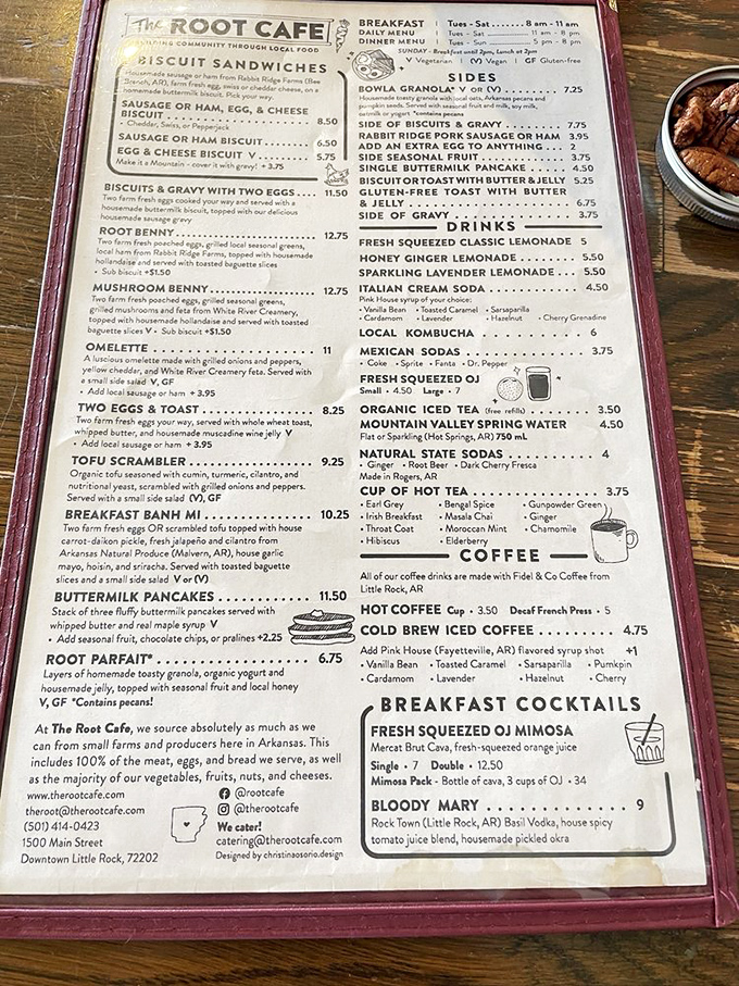 This menu isn't just food &ndash; it's a manifesto of local commitment, with Arkansas ingredients taking center stage in every delicious offering.