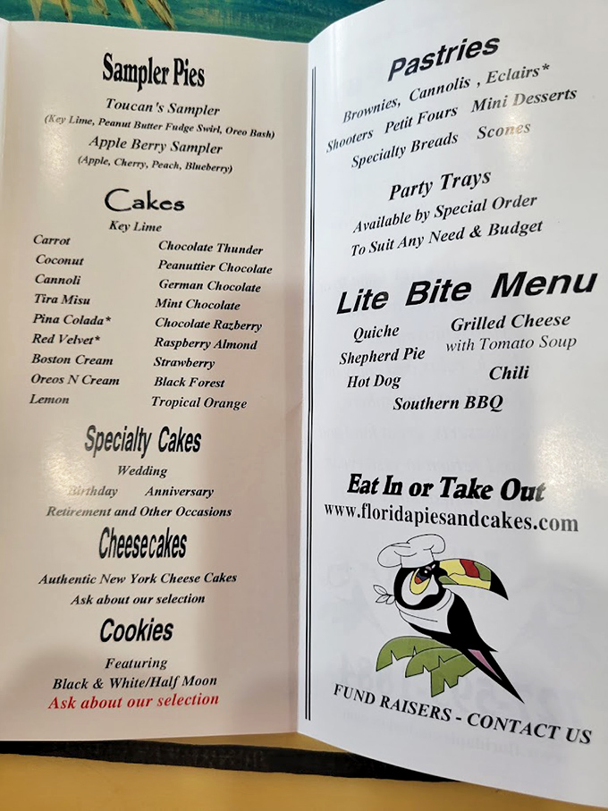 This menu isn't just reading material&mdash;it's a roadmap to happiness. From sampler pies to authentic New York cheesecakes, decision paralysis never tasted so good.