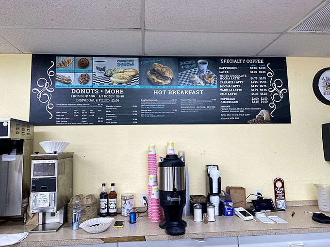 That menu board isn't just information&mdash;it's a roadmap to happiness. Notice how reasonably priced these little circles of joy are.