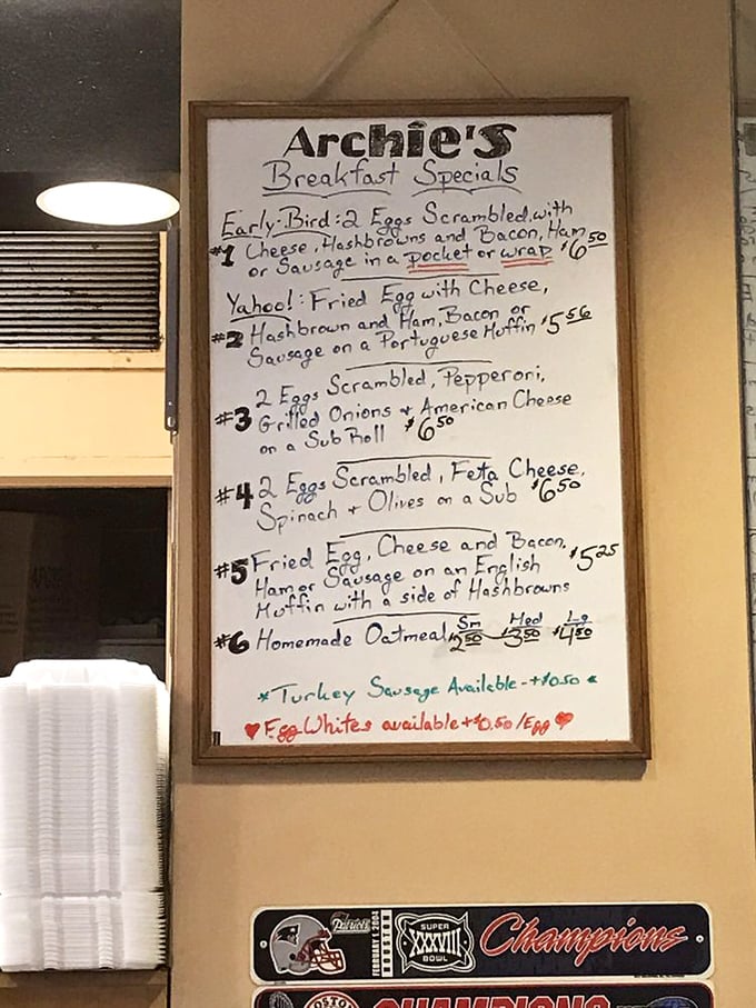 The breakfast specials board&mdash;handwritten with care&mdash;reveals morning treasures like the "Yahoo!" sandwich that gives boring breakfasts the boot.