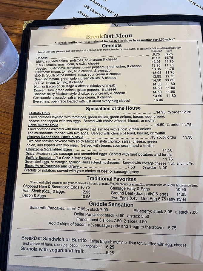 This menu isn't just a list of options—it's a roadmap to happiness. The "Specialties of the House" section should come with a warning label.
