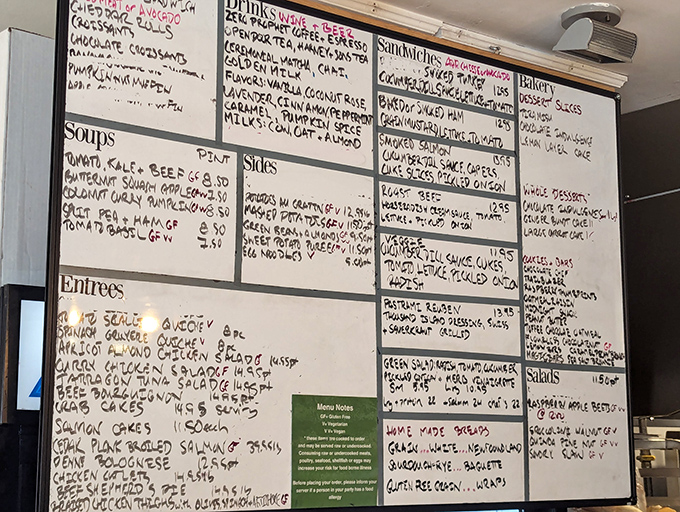 The handwritten chalkboard menu&mdash;a culinary roadmap to happiness that changes with the seasons and the chef's inspiration.