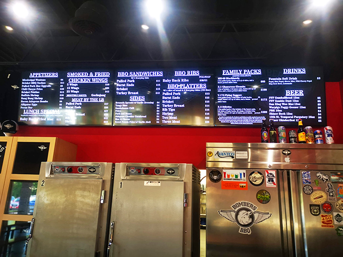 That menu board isn't just listing food&mdash;it's offering life choices. Choose wisely, though all paths lead to smoked meat nirvana.