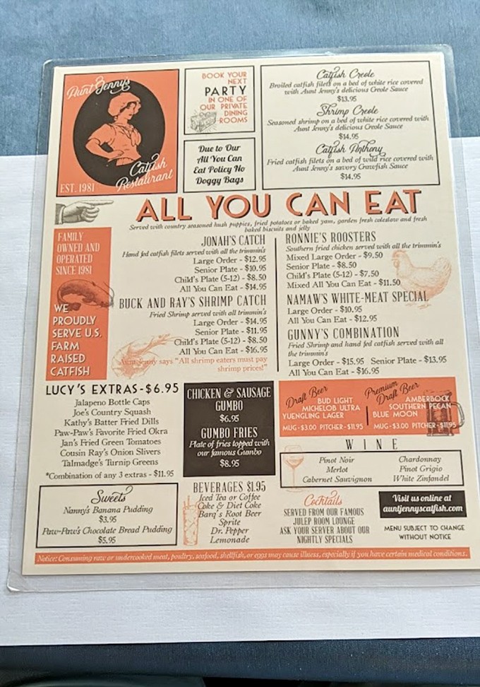 The menu that launched a thousand food comas. Notice the "All You Can Eat" warning &ndash; they're not kidding around, folks.