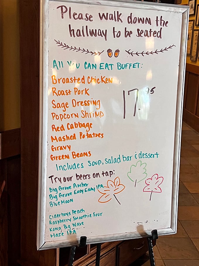 This handwritten menu board isn't just a list of foods&mdash;it's a promise of Midwestern abundance that'll have you loosening your belt before dessert.