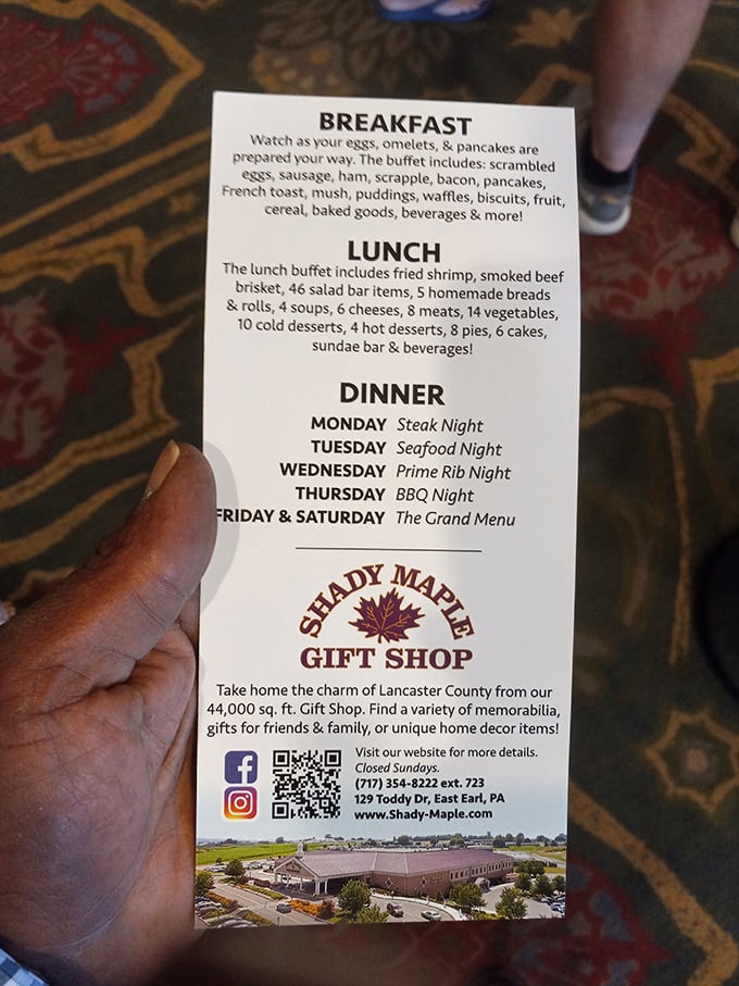 This little card holds the roadmap to your gastronomic journey. Study it like you're cramming for a final exam—except this test is deliciously caloric.