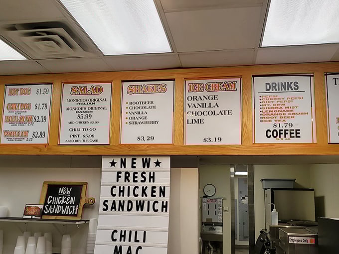 A menu that doesn't need to show off. Hot dogs, shakes, and ice cream &ndash; the holy trinity of American roadside comfort food.