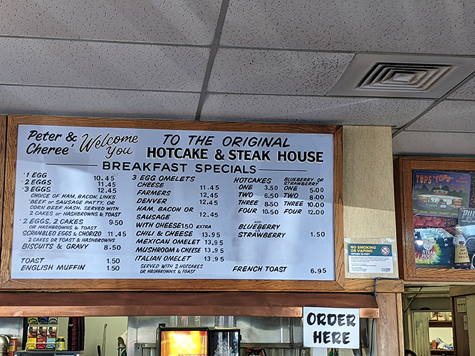 This menu board is like a greatest hits album of breakfast classics. No avocado toast here, just timeless favorites that never go out of style.