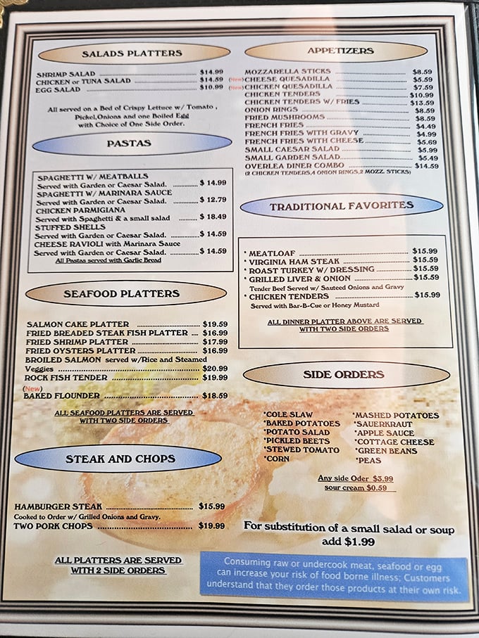 This menu isn't just a list of food&mdash;it's a roadmap to happiness. From seafood platters to traditional favorites, decision paralysis has never been so delicious.