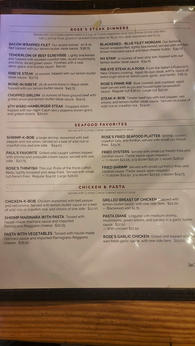 A menu that reads like a love letter to New Orleans cuisine with an Arkansas accent. Decision paralysis has never been so delicious.