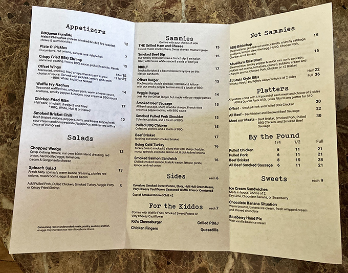 This menu isn't just a list, it's a roadmap to happiness with "Sammies" that deserve their own ZIP code.