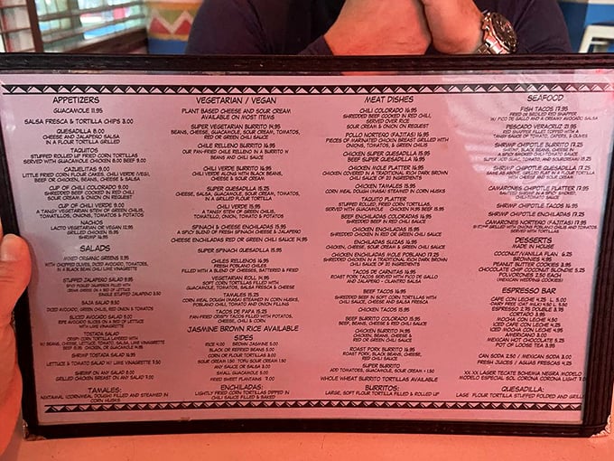 A menu that doesn't need fancy descriptions or elaborate fonts &ndash; just honest Mexican classics presented without pretense. The decision paralysis is real, folks.
