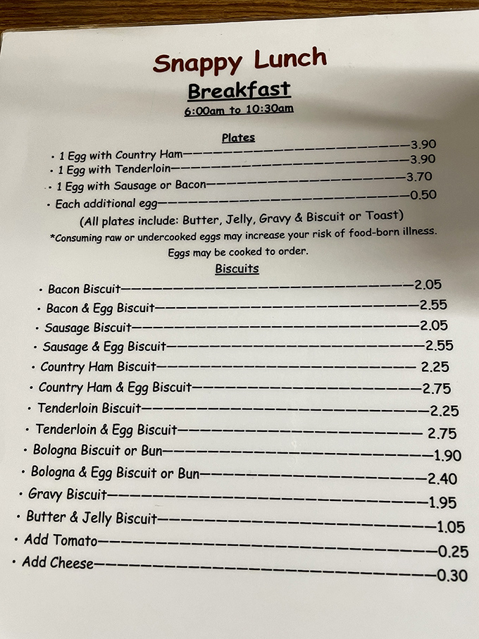 A breakfast menu that feels like a step back in time - with prices that seem pulled from another era too.
