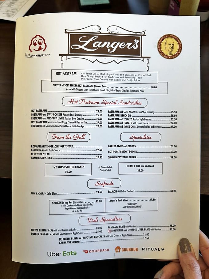 This menu isn't just a list of food&mdash;it's a historical document, a roadmap to deliciousness, a pastrami pilgrim's bible.