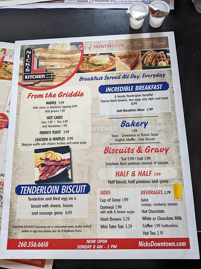 This menu isn't just a list of options&mdash;it's a roadmap to happiness. "Breakfast Served All Day, Everyday" might be the most beautiful phrase in English.