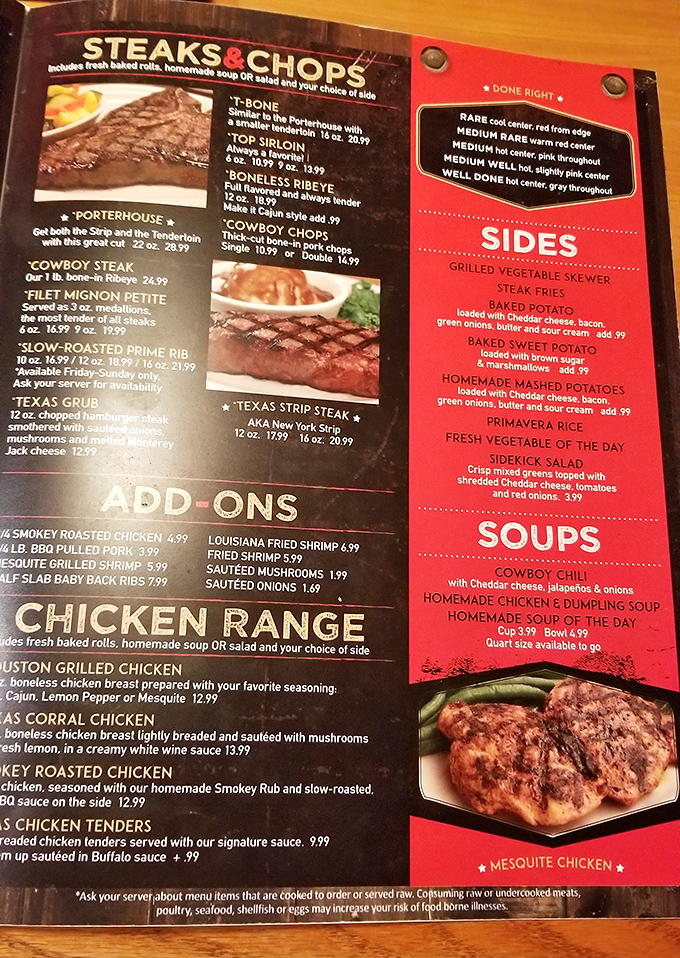 The menu reads like a love letter to carnivores. Decision paralysis has never been so delicious.