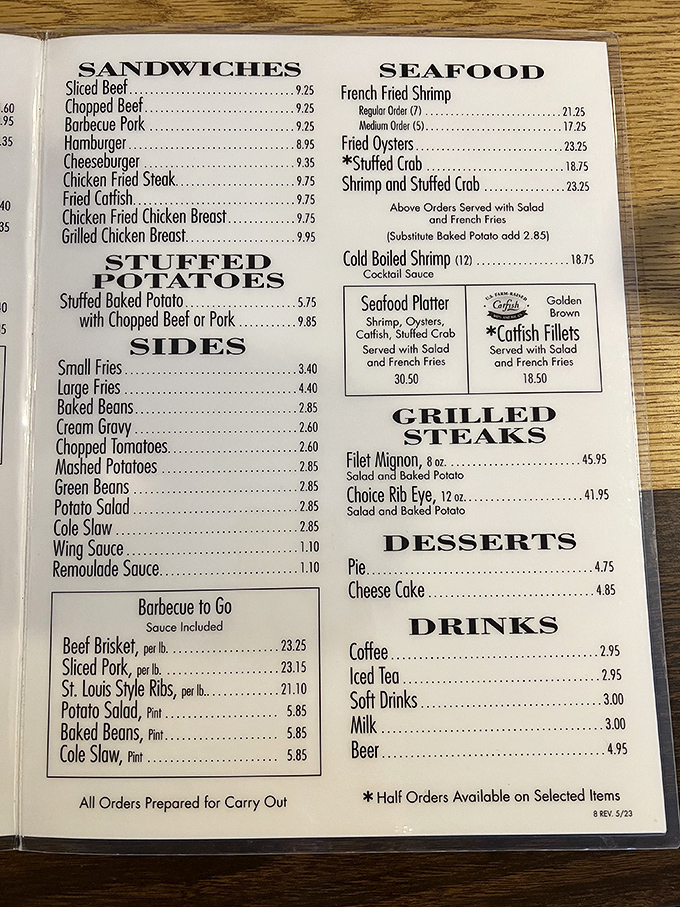 A menu that hasn't needed updating because perfection doesn't require revision. The Sophie's Choice of comfort food.