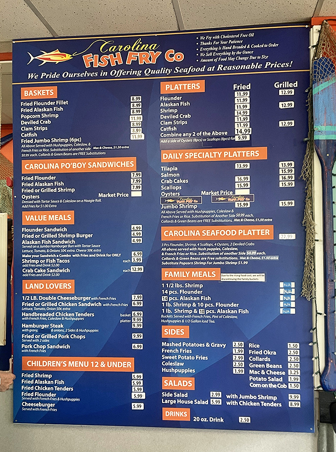 The menu board reads like poetry to hungry seafood lovers &ndash; comprehensive, democratic, and mercifully devoid of pretension.