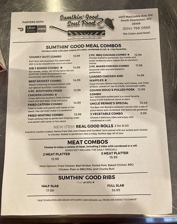 This menu isn't just a list&mdash;it's a roadmap to happiness. The "Real Good Rolls" aren't lying about their credentials.