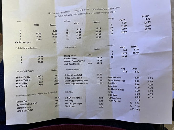 A menu that reads like a love letter to seafood lovers&mdash;simple, straightforward, and promising satisfaction without pretension.