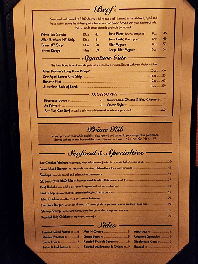 This isn't just a menu; it's a love letter to beef. Each line represents a promise of flavor that will haunt your dreams.