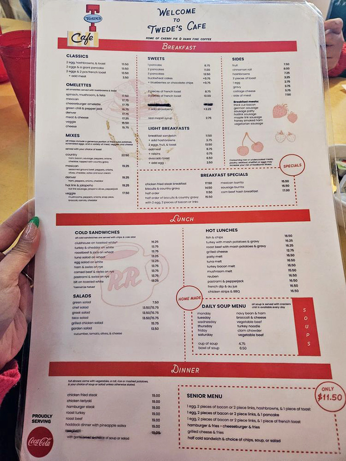 A menu that doesn't disappoint - offering everything from hearty breakfasts to home-made soup specials that rotate daily like a comforting culinary calendar.