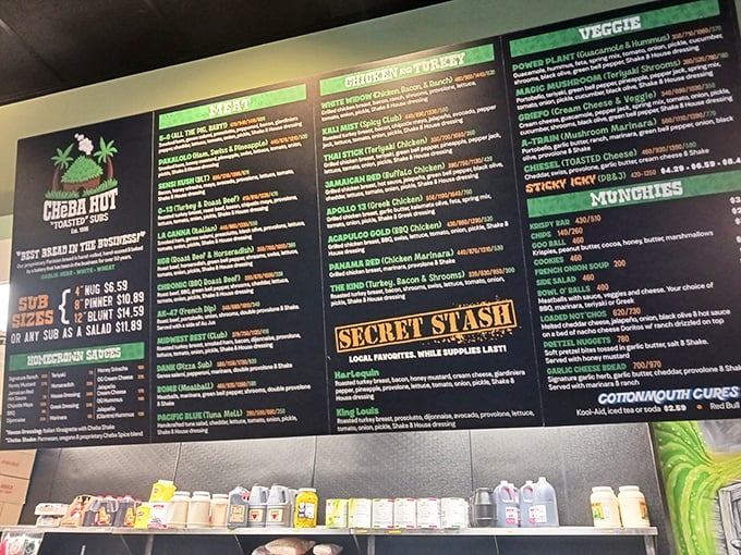 The menu board reads like a love letter to sandwich enthusiasts. Decision paralysis has never been so delicious.