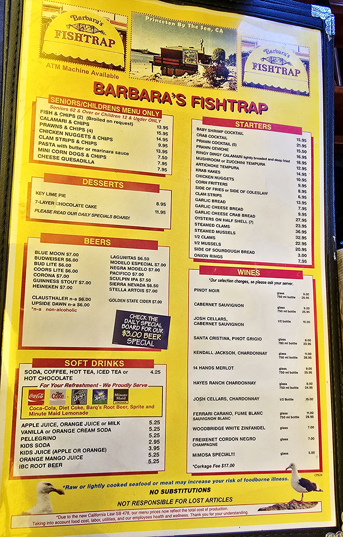 A menu that reads like poetry to seafood lovers. Simple, straightforward offerings that let the ocean's bounty shine without pretentious culinary gymnastics.