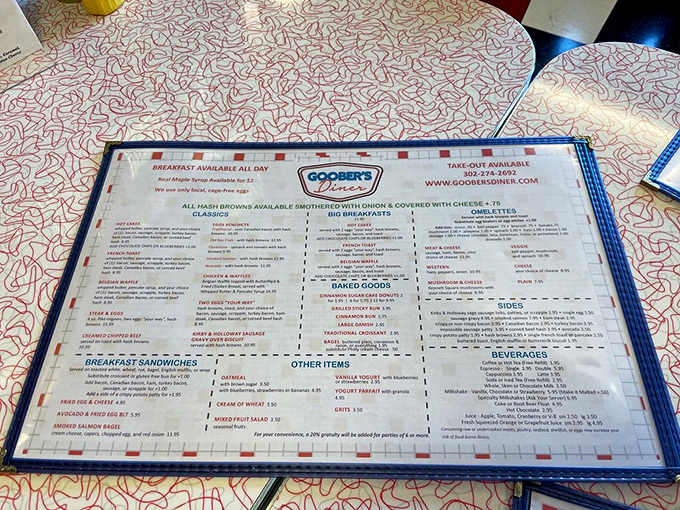 This menu isn't just a list of food&mdash;it's a roadmap to happiness. Breakfast all day? That's not a luxury, that's a necessity!