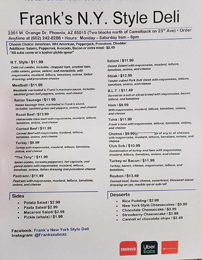 This menu isn't just a list of sandwiches&mdash;it's a roadmap to happiness. Each option more tempting than the last.