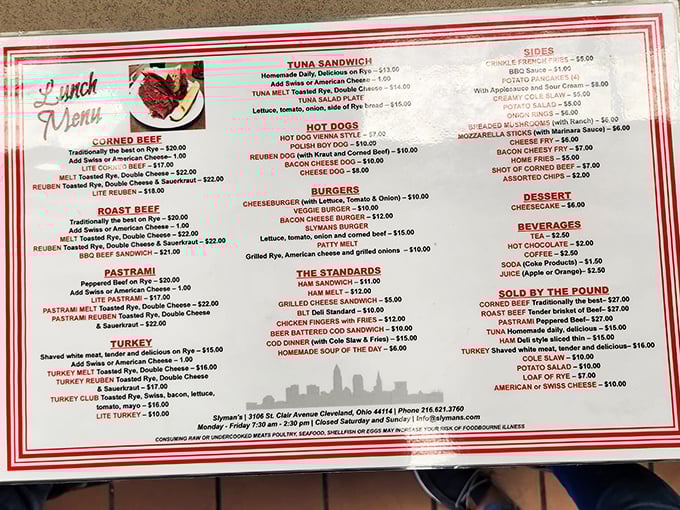 This menu isn't just a list of options &ndash; it's a roadmap to happiness with corned beef as your trusty guide.