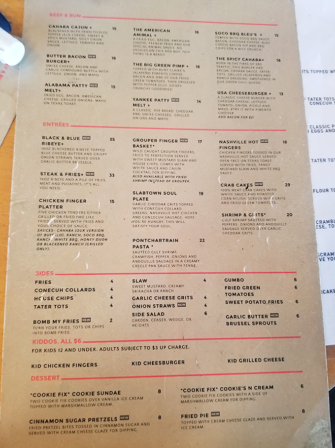 A menu that reads like a love letter to comfort food. Each item promises the kind of satisfaction that makes you lean back and sigh contentedly.