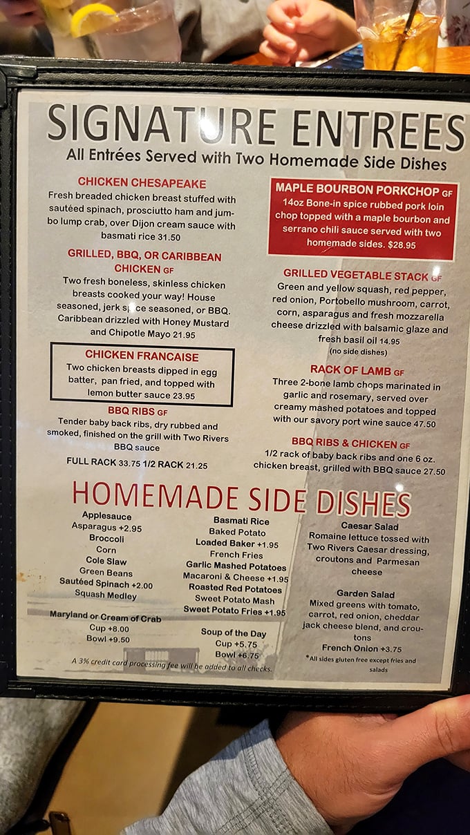 A menu that reads like a love letter to carnivores and seafood enthusiasts alike. Decision paralysis has never been so delicious.