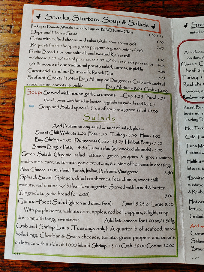 This menu isn't just a list of food; it's a love letter to simplicity where every item has earned its place through years of perfection.