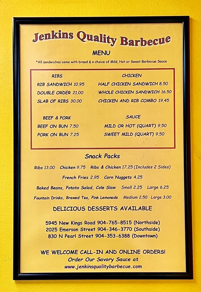 The menu board tells you everything you need to know&mdash;no fancy descriptions, just straightforward barbecue categories that promise smoky satisfaction.