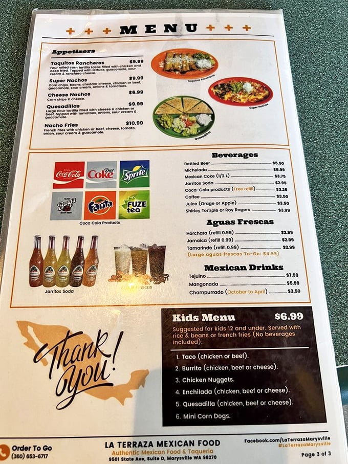 The menu reads like a love letter to Mexican cuisine. Those Super Nachos are calling my name louder than my high school crush ever did.