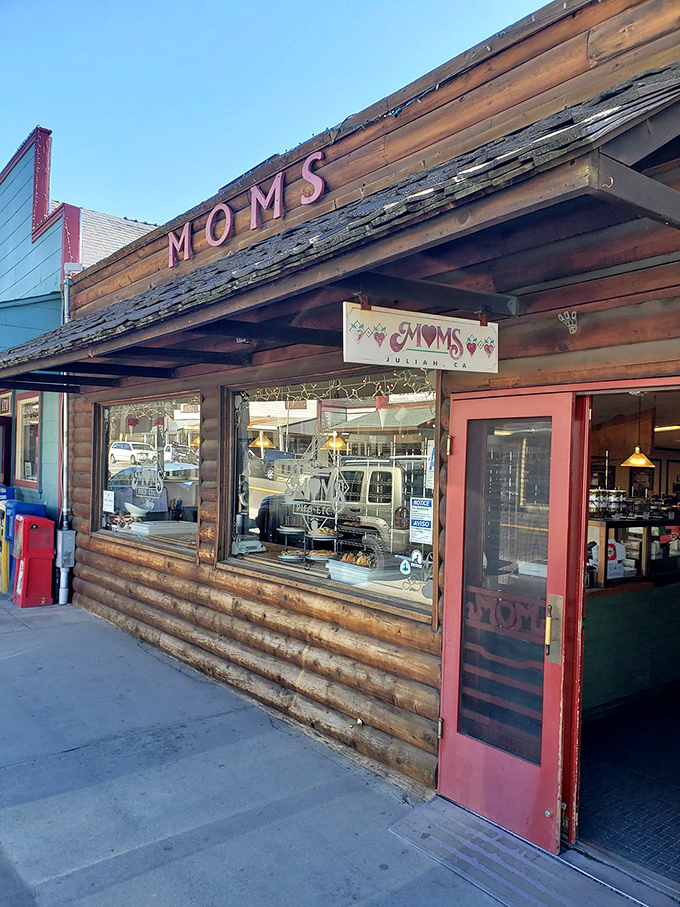 Mom's Pie House, with its rustic log cabin charm, is where pie debates begin. Team Mom's or Team Julian Pie Company? The research is delicious.