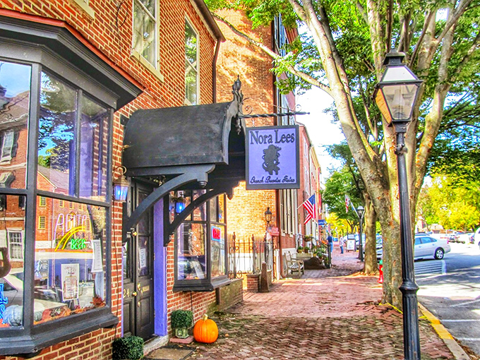 Cobblestone pathways lead to unexpected culinary treasures like Nora Lee's, where New Orleans flavor meets Delaware hospitality.