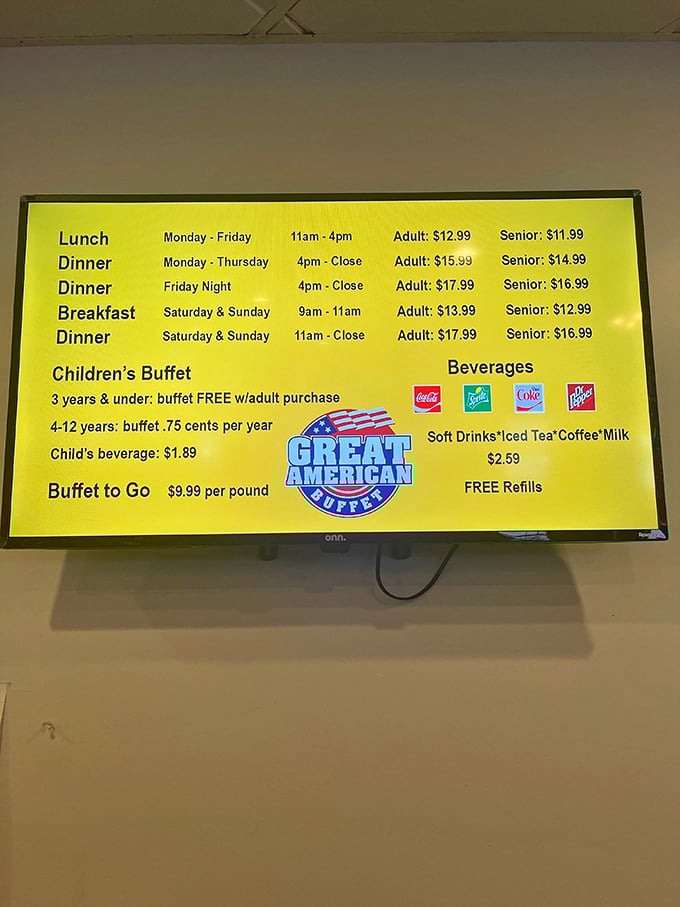A pricing board that won't give your wallet indigestion. That 75-cents-per-year kids' pricing might be the most brilliant math in American dining.
