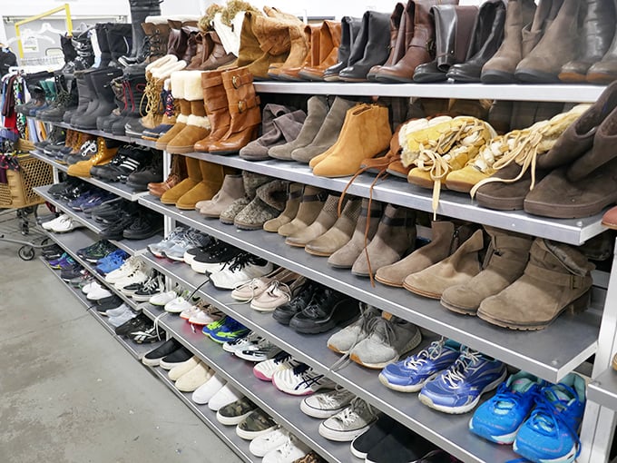Boot boulevard! Every style, every season, every budget. The footwear section alone could outfit a small army of fashionistas on a dime.