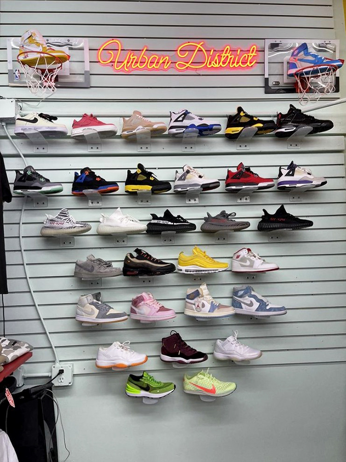 The Urban District's sneaker wall is a museum of footwear evolution&mdash;each pair telling its own story of athletic achievement or fashion revolution.