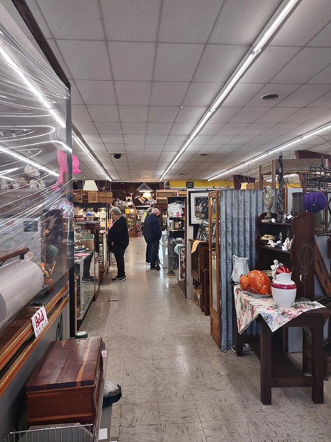 Every booth has its own personality, from meticulously organized to charmingly chaotic. Like walking through different decades with each turn.