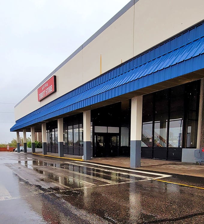 Even on rainy days, the bright blue awning promises a downpour of deals inside this Northglenn treasure trove.