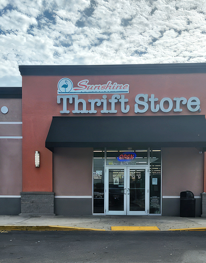 The iconic blue flamingo logo welcomes treasure hunters of all ages&mdash;a retail oasis where one person's castoffs become another's jackpot.