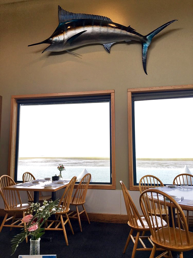 Dining with a marlin watching over you&mdash;at The Tides, even the d&eacute;cor has sea stories to tell while those windows frame nature's best screensaver.