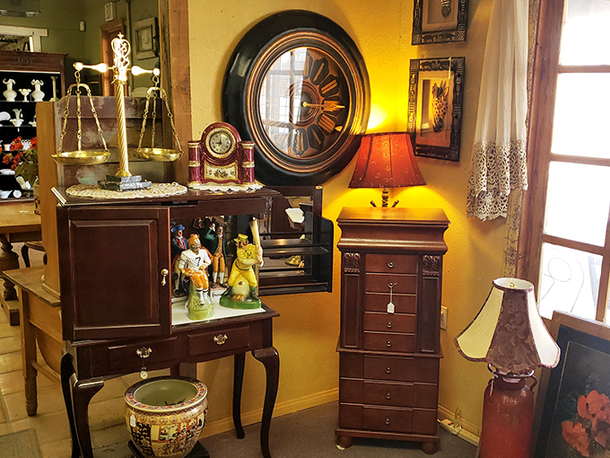 Not just furniture, but time capsules from someone's cherished home. That mahogany chest probably witnessed a century of morning routines.