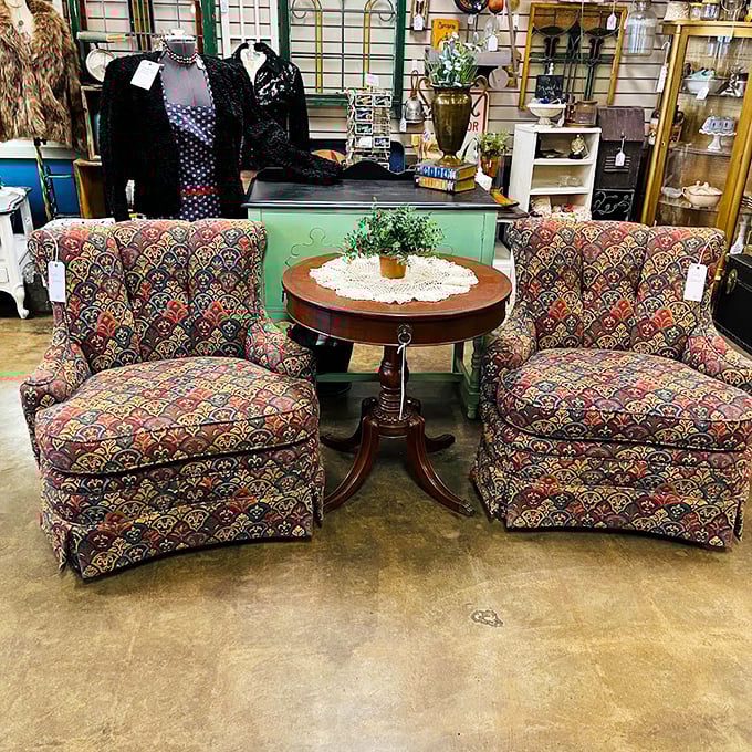 These pattern-happy armchairs have witnessed more family dramas than a Thanksgiving dinner. Just imagine the secrets they'd share if upholstery could talk.