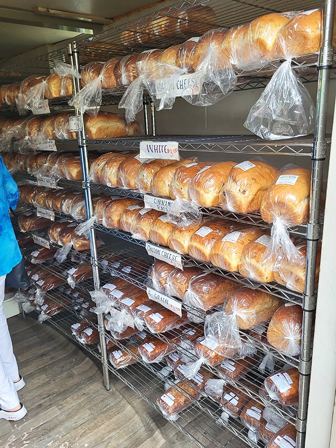 Bread heaven exists, and it's organized on metal shelves in Dalton, Wisconsin. Each loaf wrapped with the care usually reserved for newborn babies.