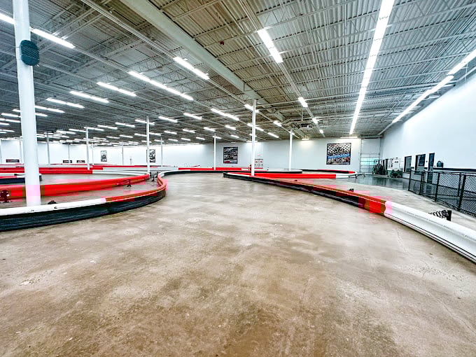 This isn't your childhood go-kart track. The professional-grade course offers enough twists and turns to challenge even your most competitive brother-in-law.